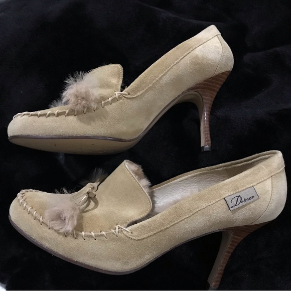Delman | Shoes | Delman Suede Heels Fur Lined | Poshmark